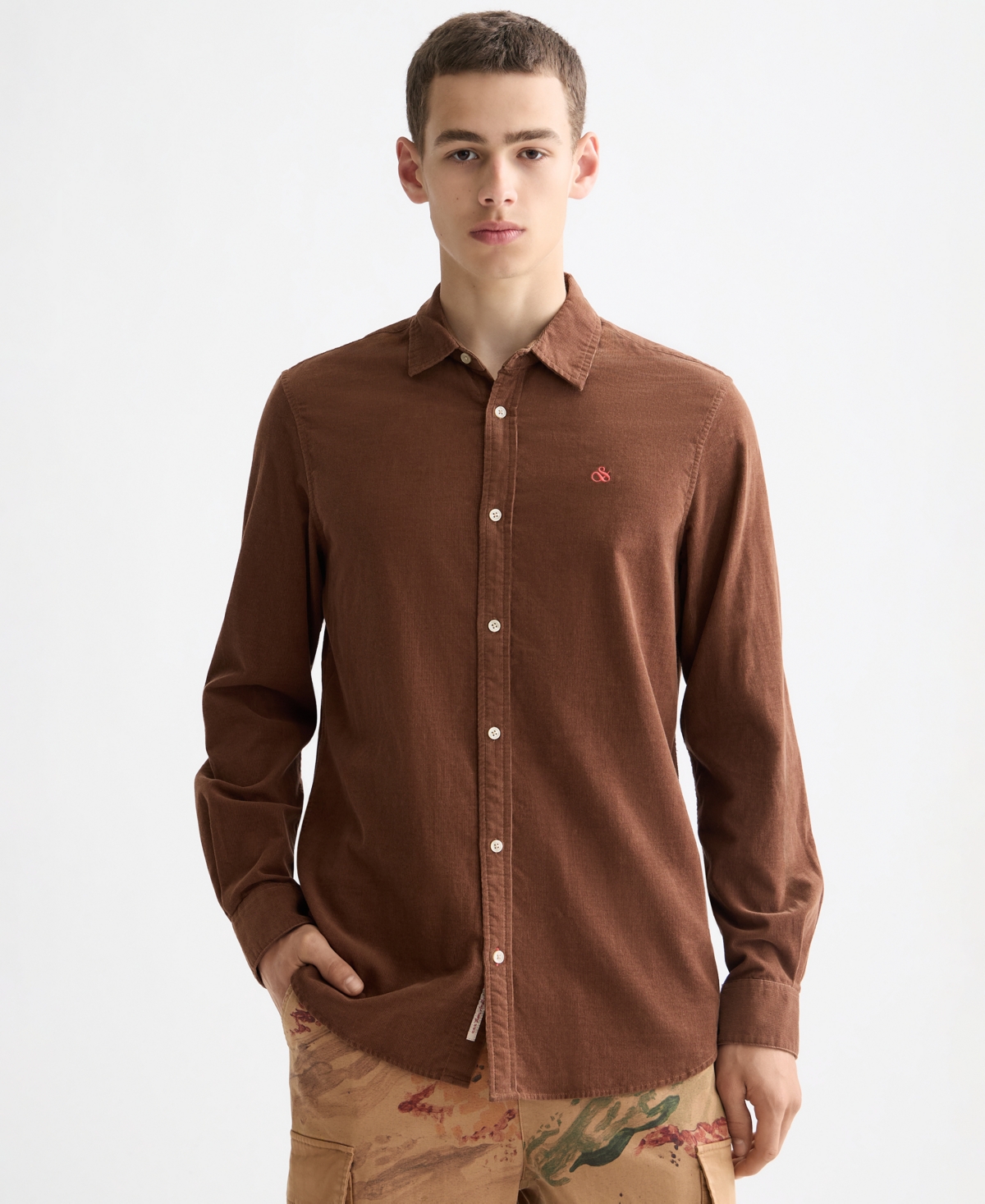 Click here for Scotch & Soda Mens Regular Fit Chest Embroidered S... prices