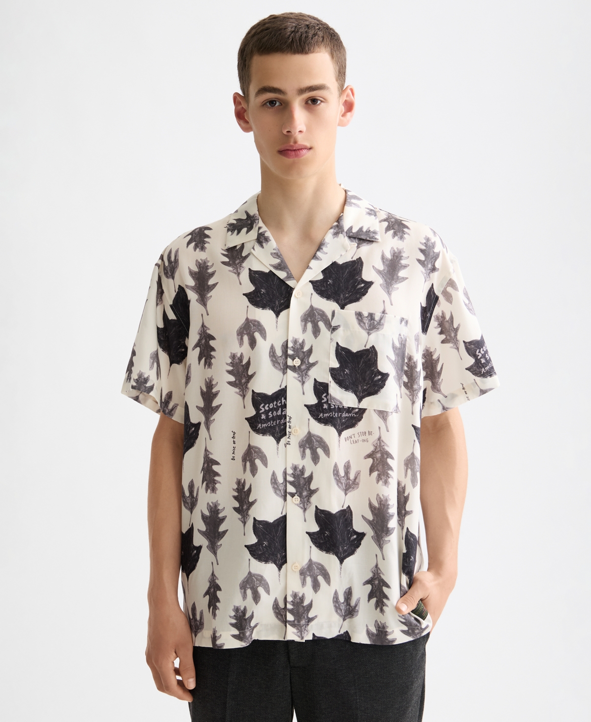 Click here for Scotch & Soda Mens Relaxed Fit Short Sleeve Marble... prices
