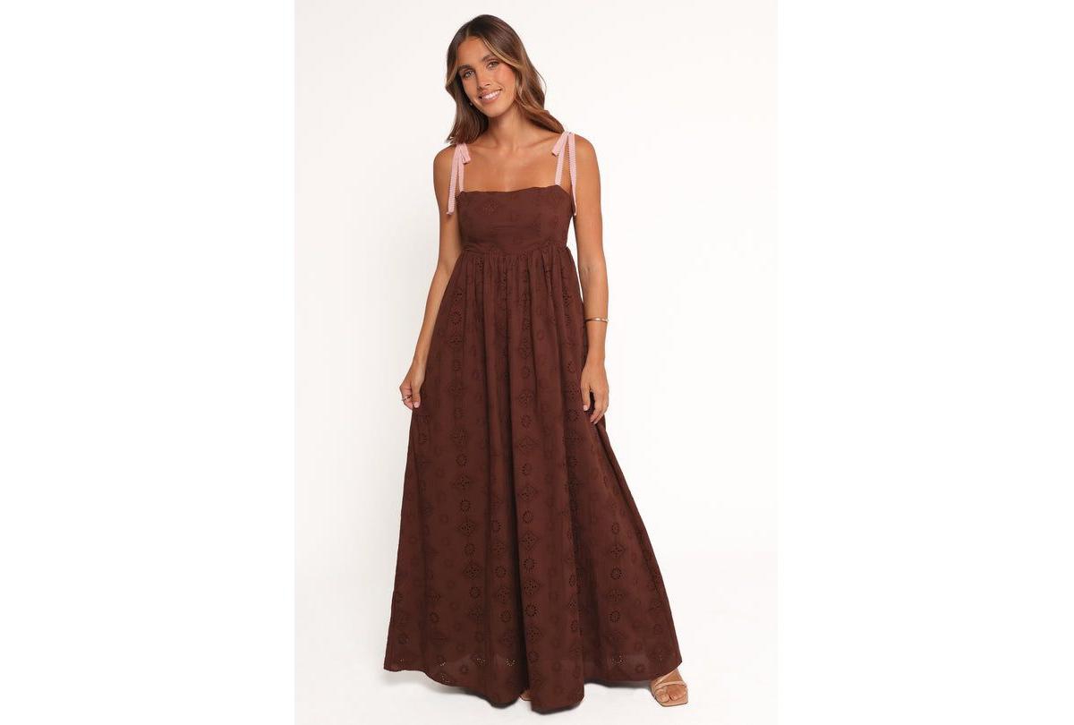 Click here for Petal and Pup Womens Odessa Maxi Dress - Brown prices