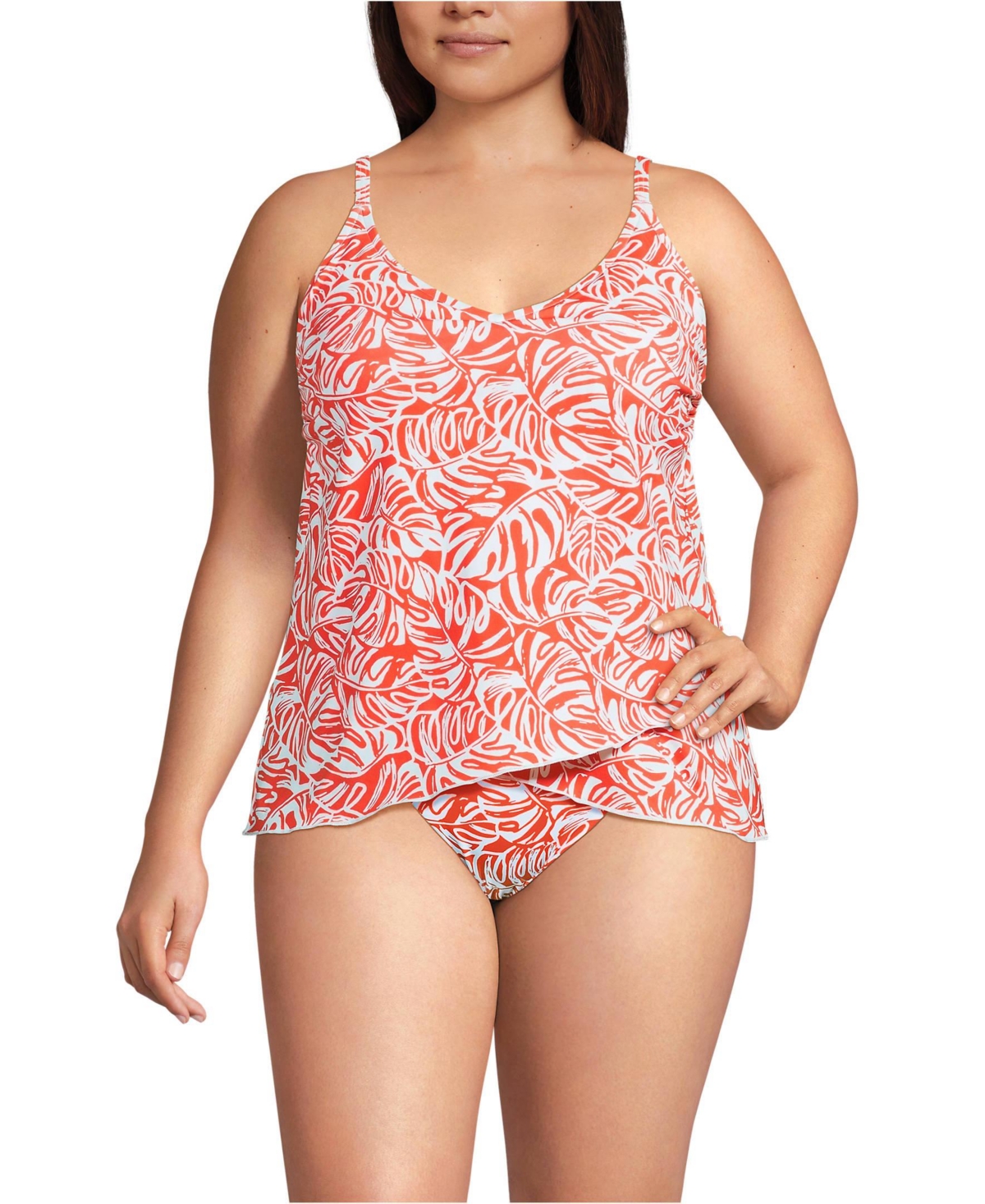 Click here for Lands End Womens Plus Size Tulip Hem Tankini Top -... prices