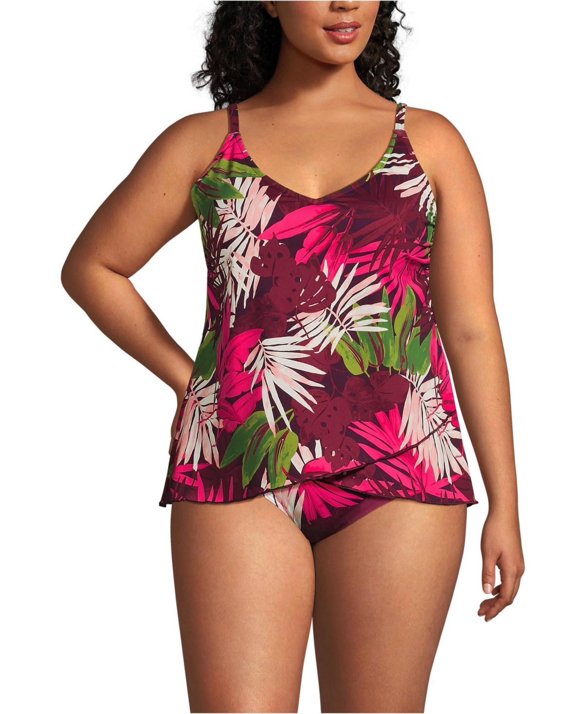 Click here for Lands End Womens Plus Size Tulip Hem Tankini Top -... prices