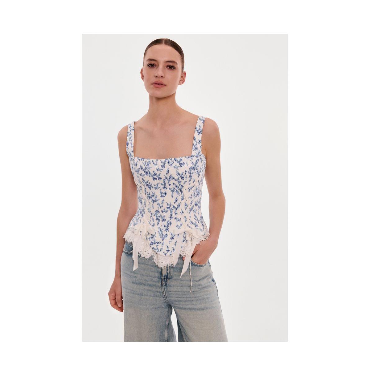 Click here for Milla Womens Blue lavender corset on straps with b... prices