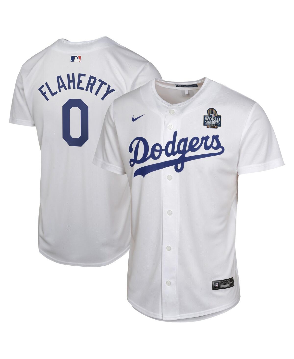 Click here for Nike Big Boys and Girls Jack Flaherty White Los An... prices