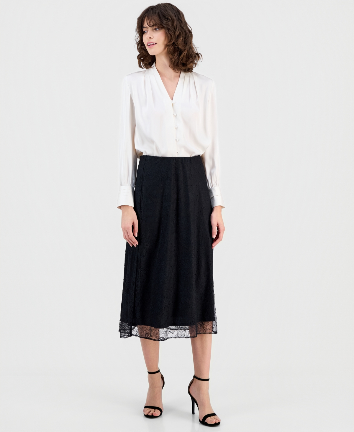Click here for Anne Klein Womens Lace Midi Skirt - Anne Black prices