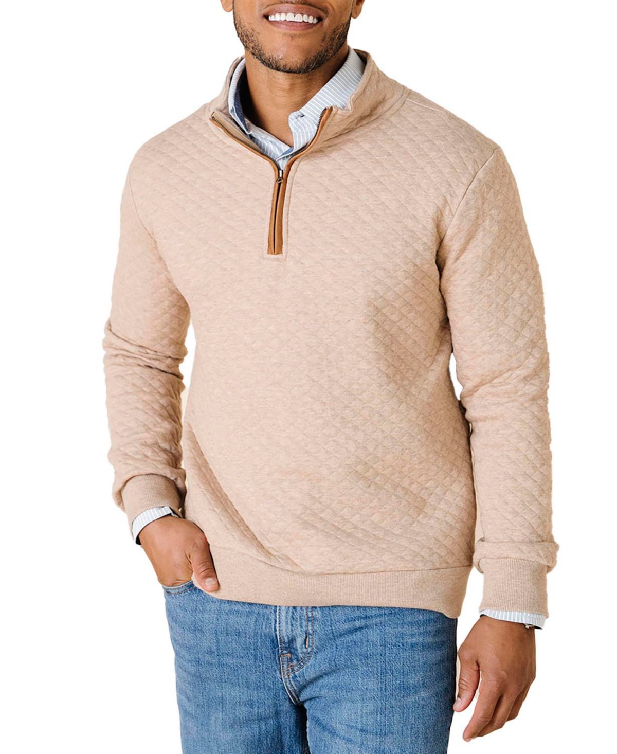 Click here for Hope & Henry Mens Quilted Half Zip Pullover - Came... prices