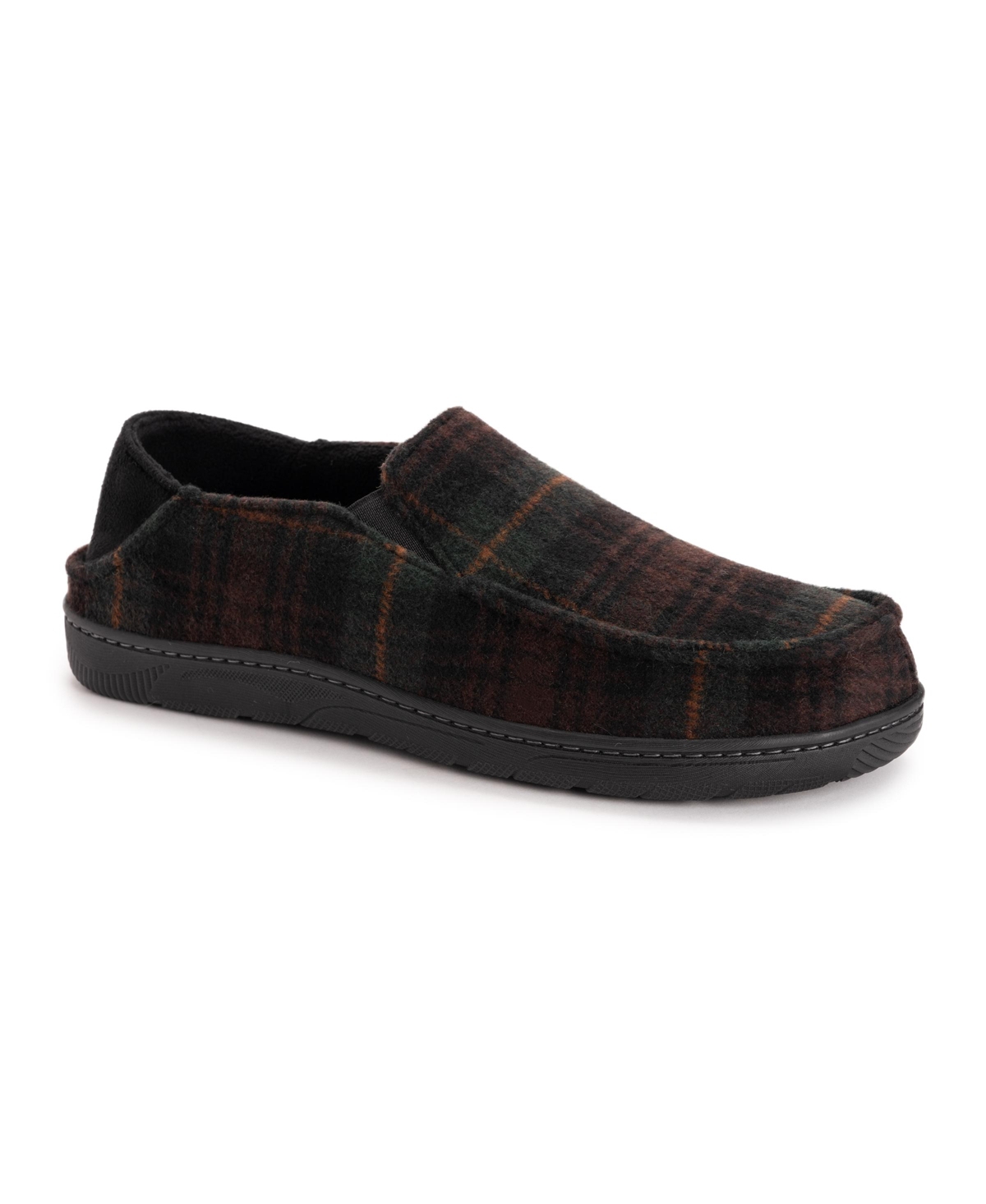 Click here for Muk Luks Mens Owen Full Fit Slipper - Brown plaid prices