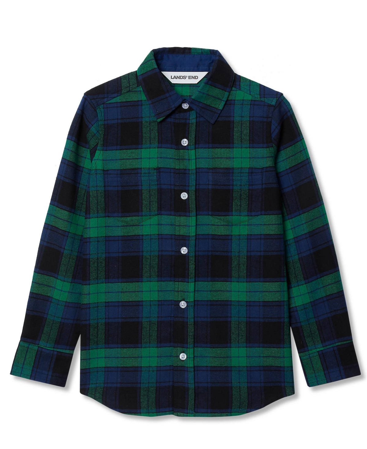 Click here for Lands End Kids Long Sleeve Flannel Shirt - Rich cl... prices