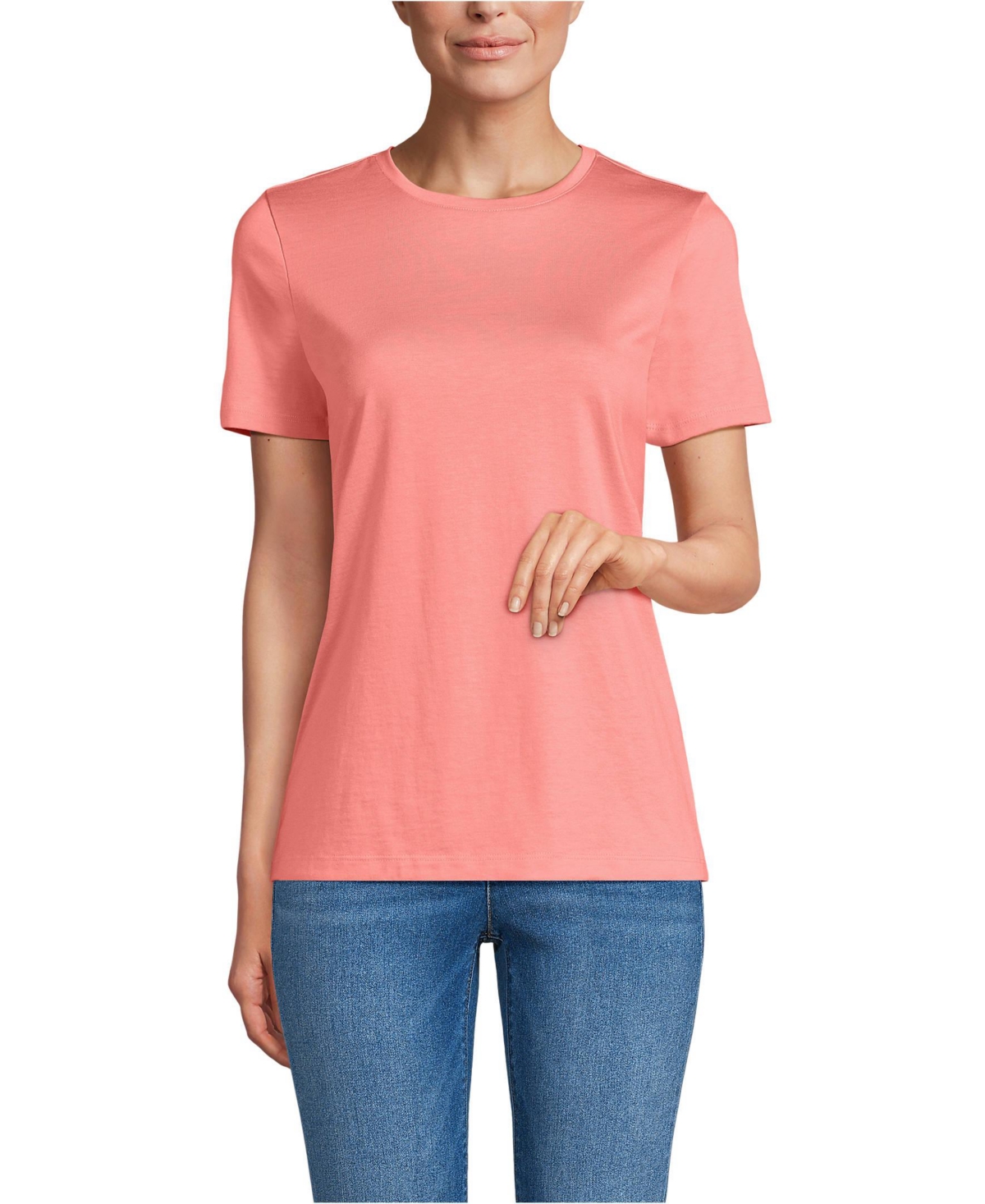 Click here for Lands End Womens Tall Relaxed Supima Cotton Crew N... prices