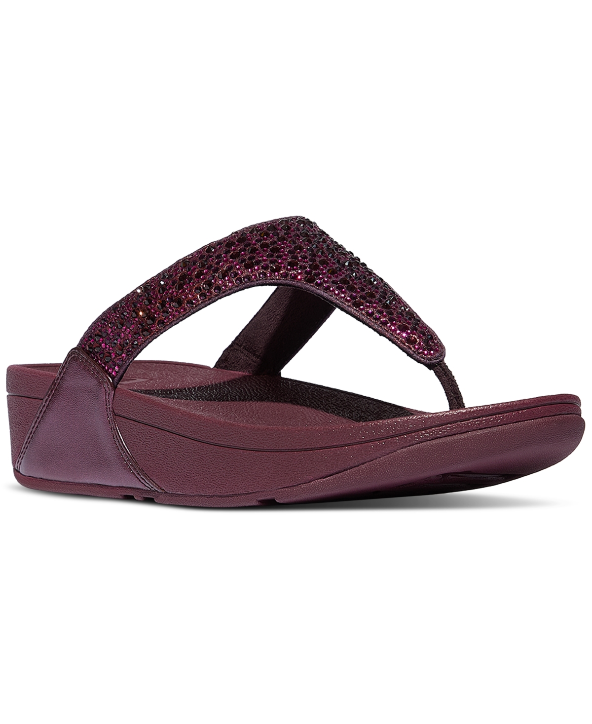 Click here for FitFlop Womens Lulu Crystal Mix Toe-Post Wedge San... prices