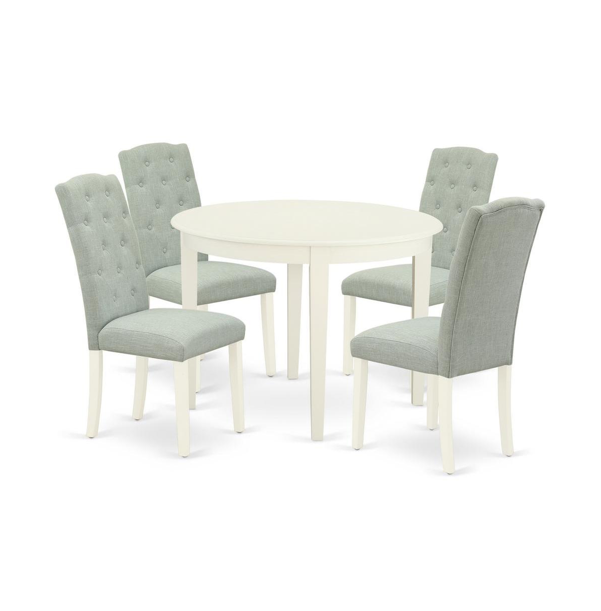 Click here for East West Furniture Dining Room Set Linen White  B... prices