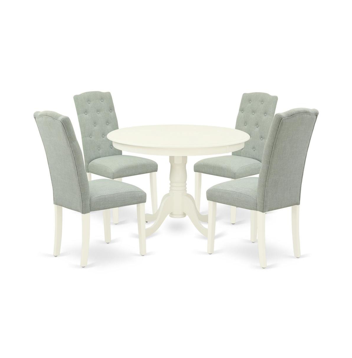 Click here for East West Furniture Dining Room Set Linen White  H... prices
