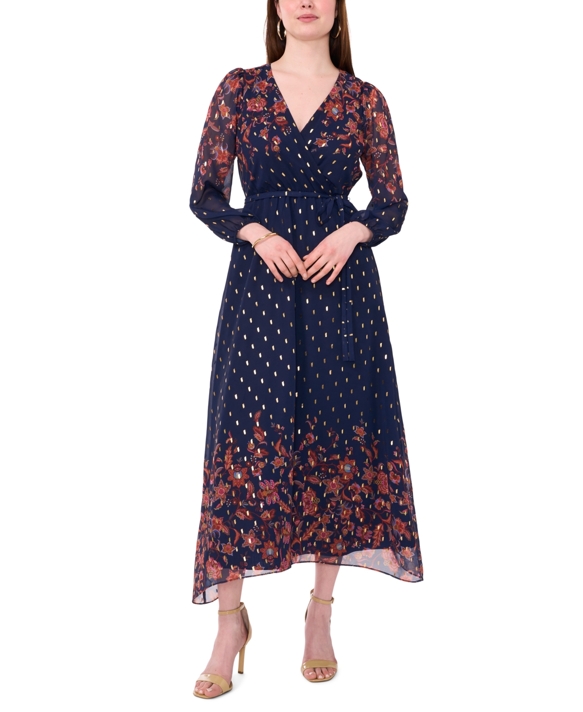 Click here for Msk Petite Long Sleeves Maxi Dress - Navy prices