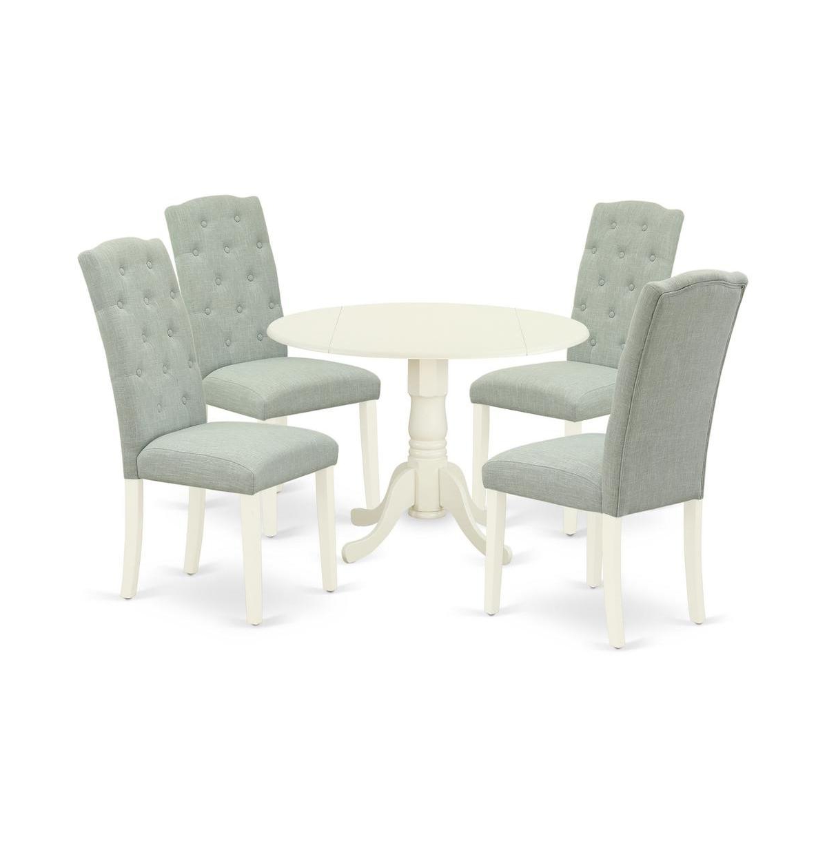 Click here for East West Furniture Dining Room Set Linen White  D... prices