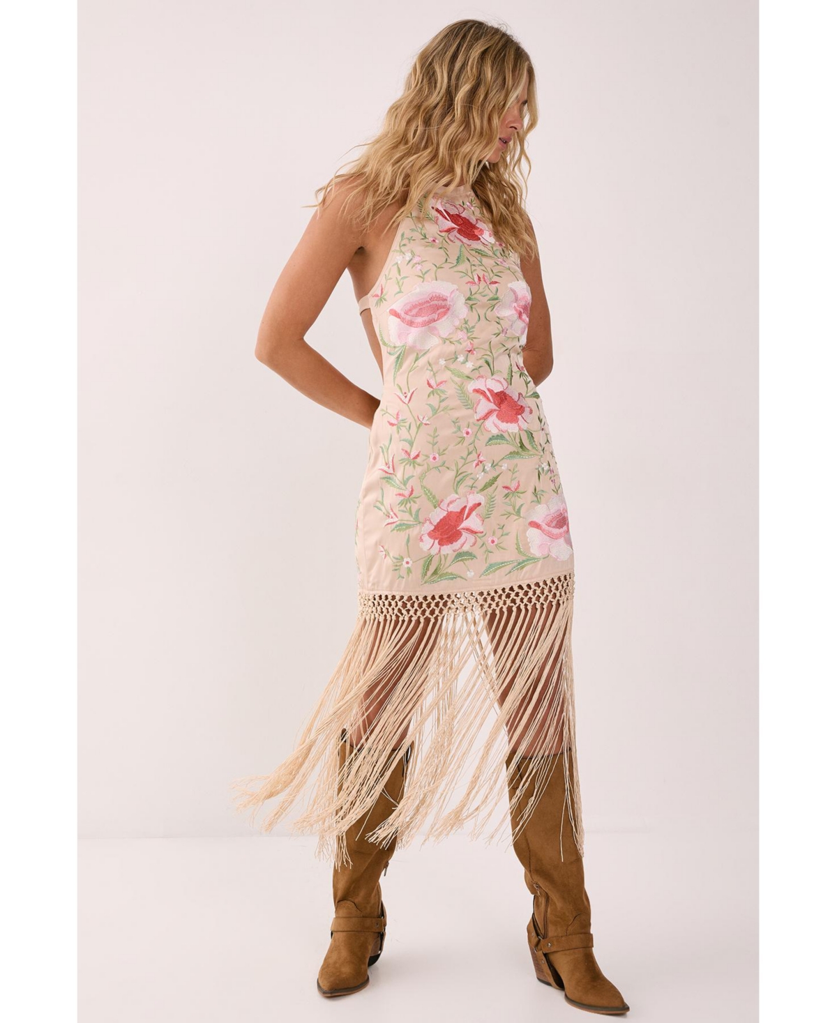 Click here for Nasty Gal Womens Beaded Halter Fringe Mini Dress -... prices