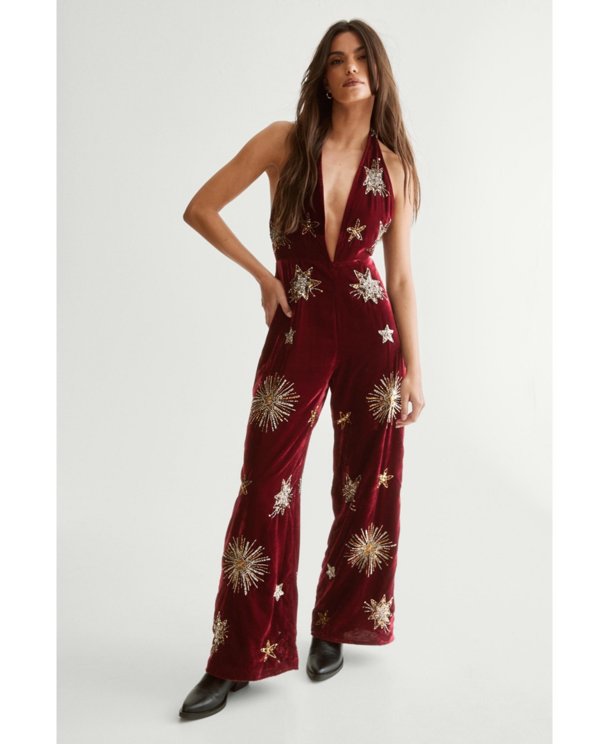Click here for Nasty Gal Womens Star Embellished Velvet Halter Ju... prices