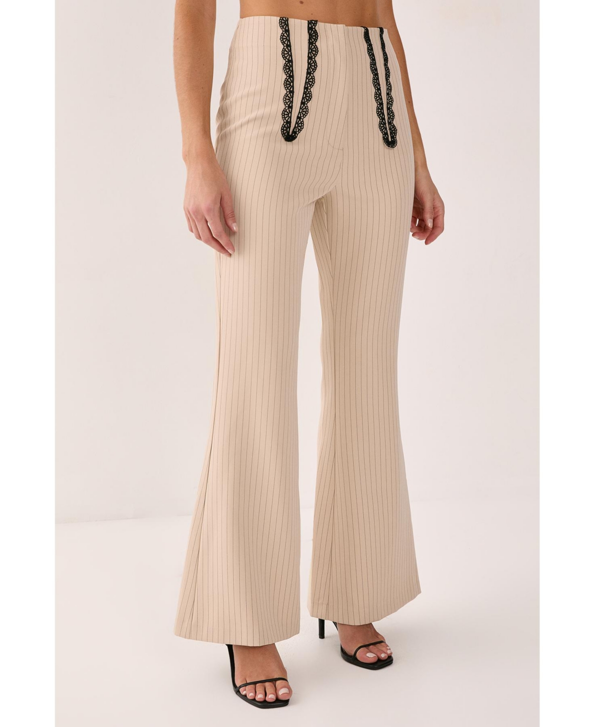 Nasty Gal Lace Trim Tailored Flared Pants