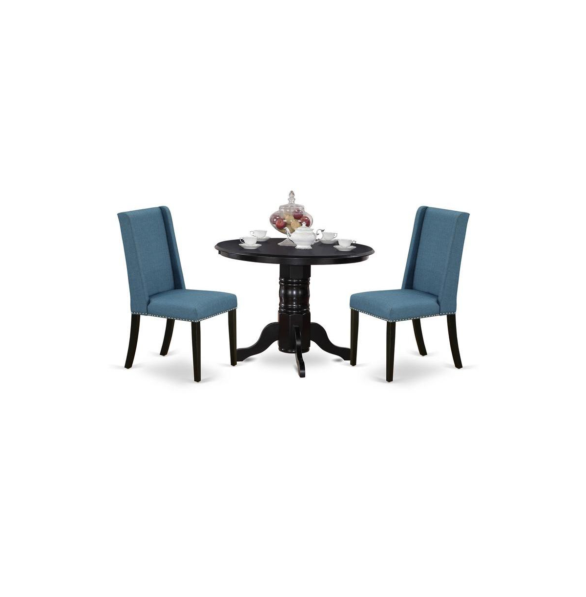 Click here for East West Furniture Dining Room Set Black  SHFL3-b... prices