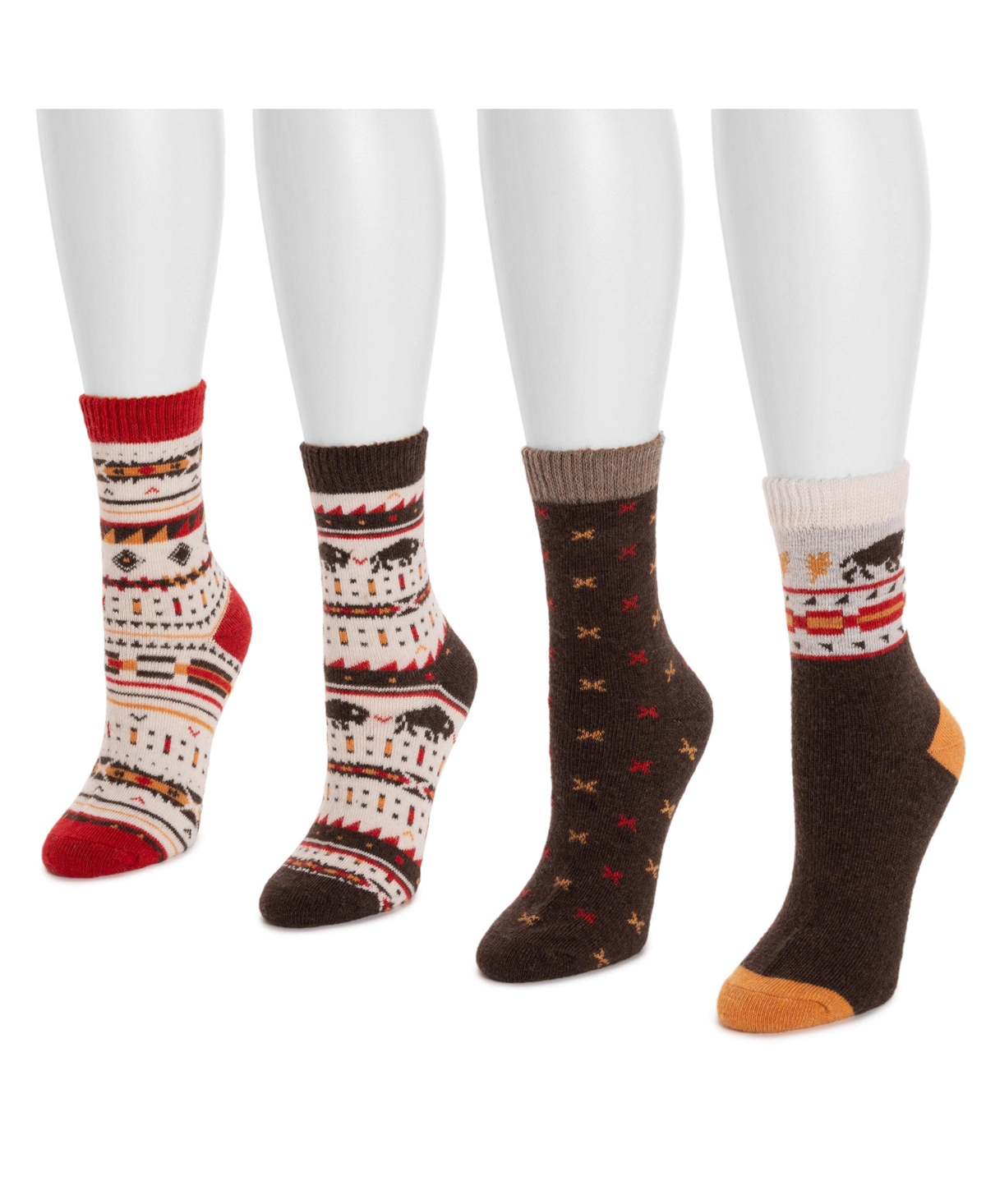 Click here for Muk Luks Womens 4 Pack Holiday Boot Socks - Yellow... prices