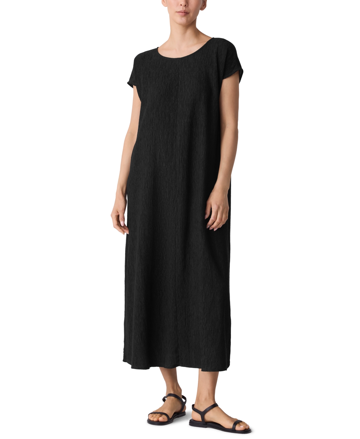 Click here for Eileen Fisher Womens Round Neck Dress - Black prices