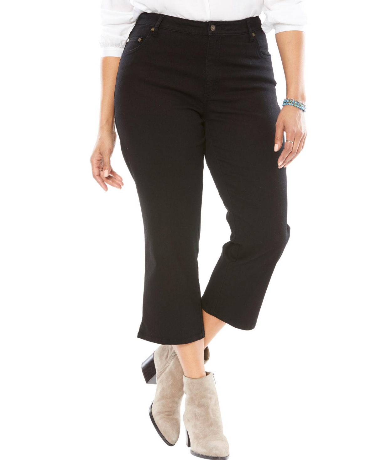 Click here for Woman Within Womens Within Stretch Denim Five-Pock... prices