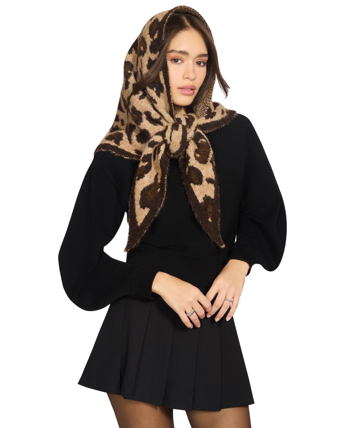 Click here for Steve Madden Womens Leopard Triangle Scarf - Dark... prices