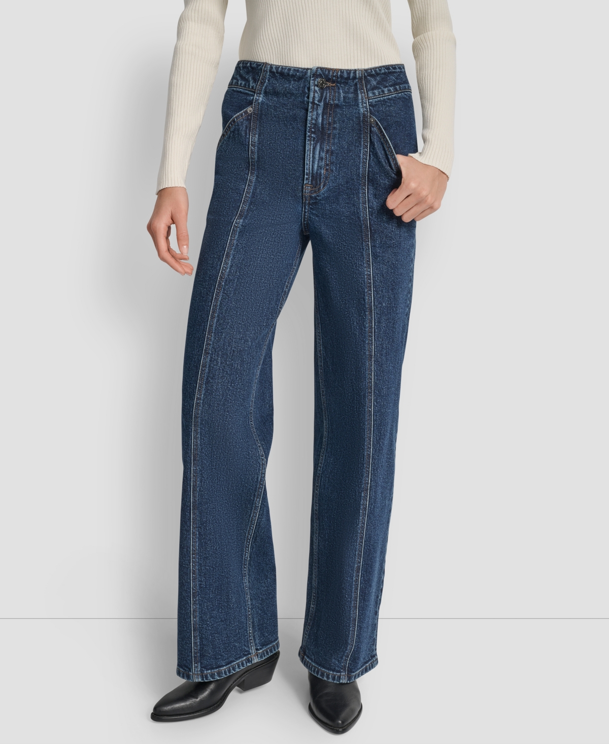 Click here for Dkny Jeans Womens High Rise Wide Leg Cargo Jeans -... prices
