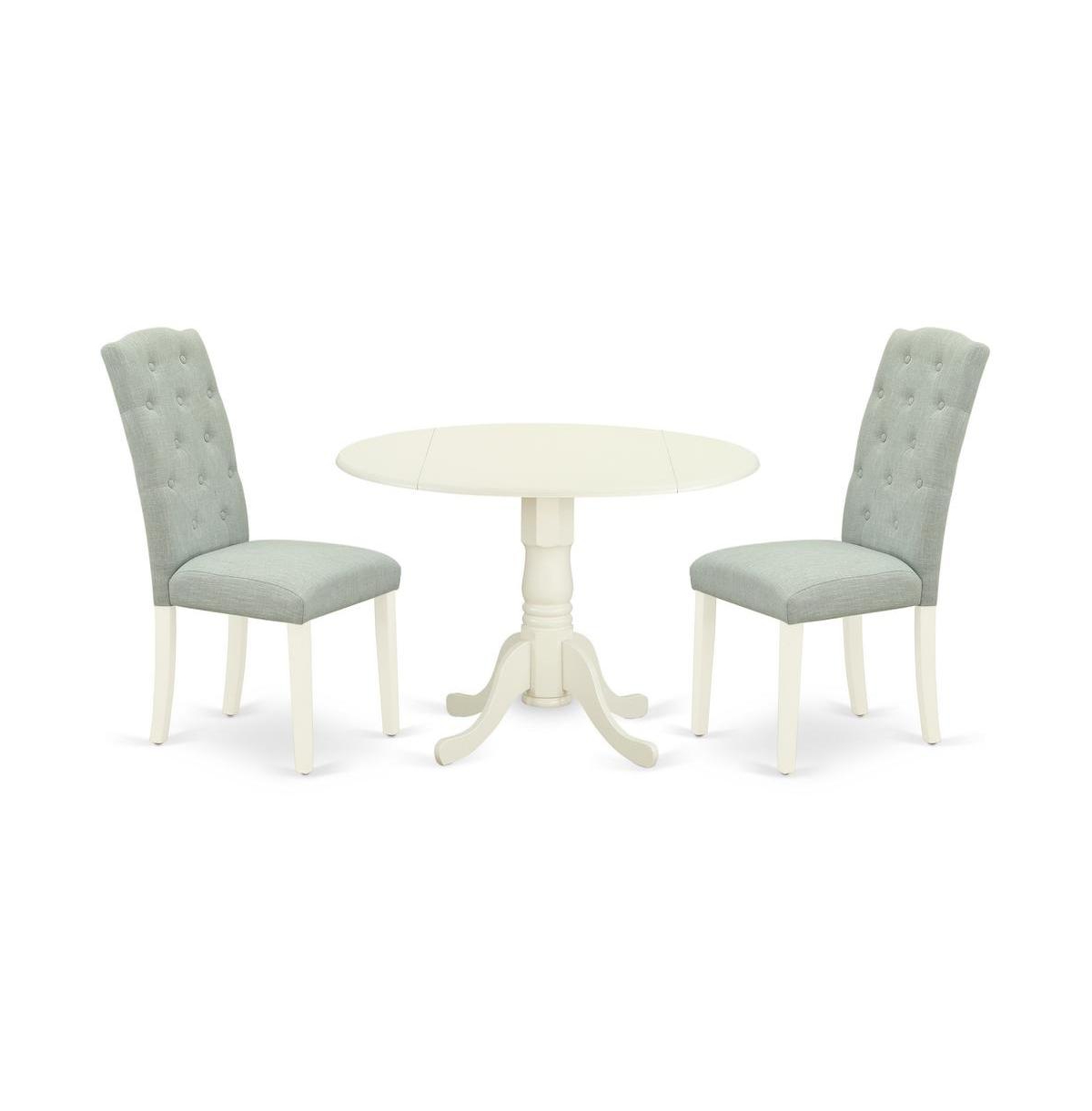 Click here for East West Furniture Dining Room Set Linen White  D... prices