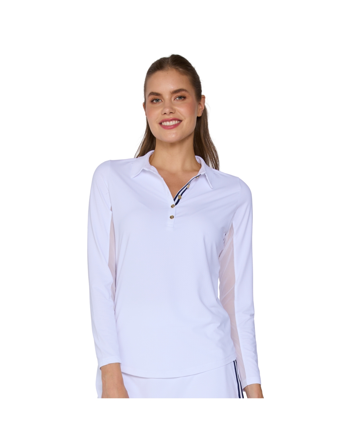 Click here for G Lifestyle Long Sleeve Polo - White prices