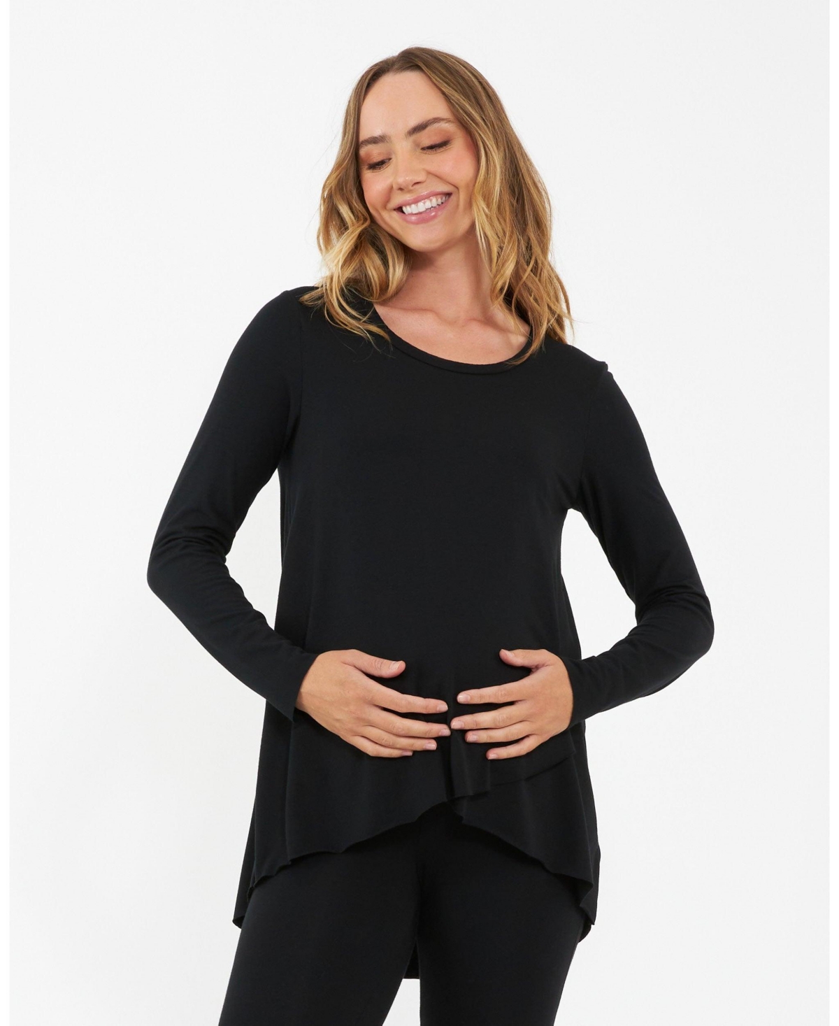 Click here for Ripe Maternity Maternity Raw Edge Nursing Top - Bl... prices