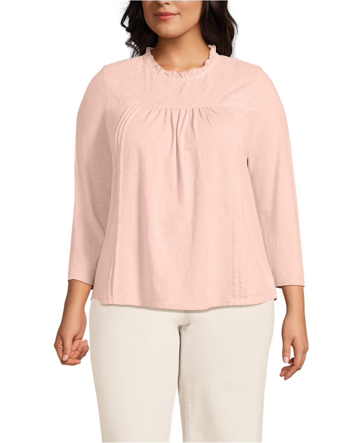 Click here for Lands End Womens Plus Size 3/4 Sleeve Cotton Slub... prices