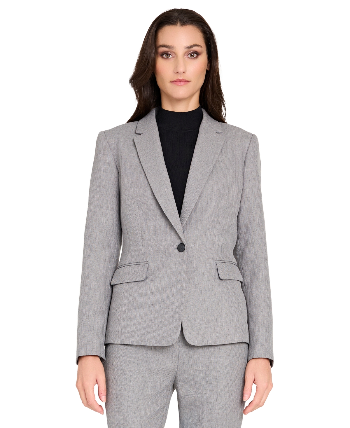 Click here for Tahari Asl Womens Herringbone Peak Lapel Blazer  R... prices