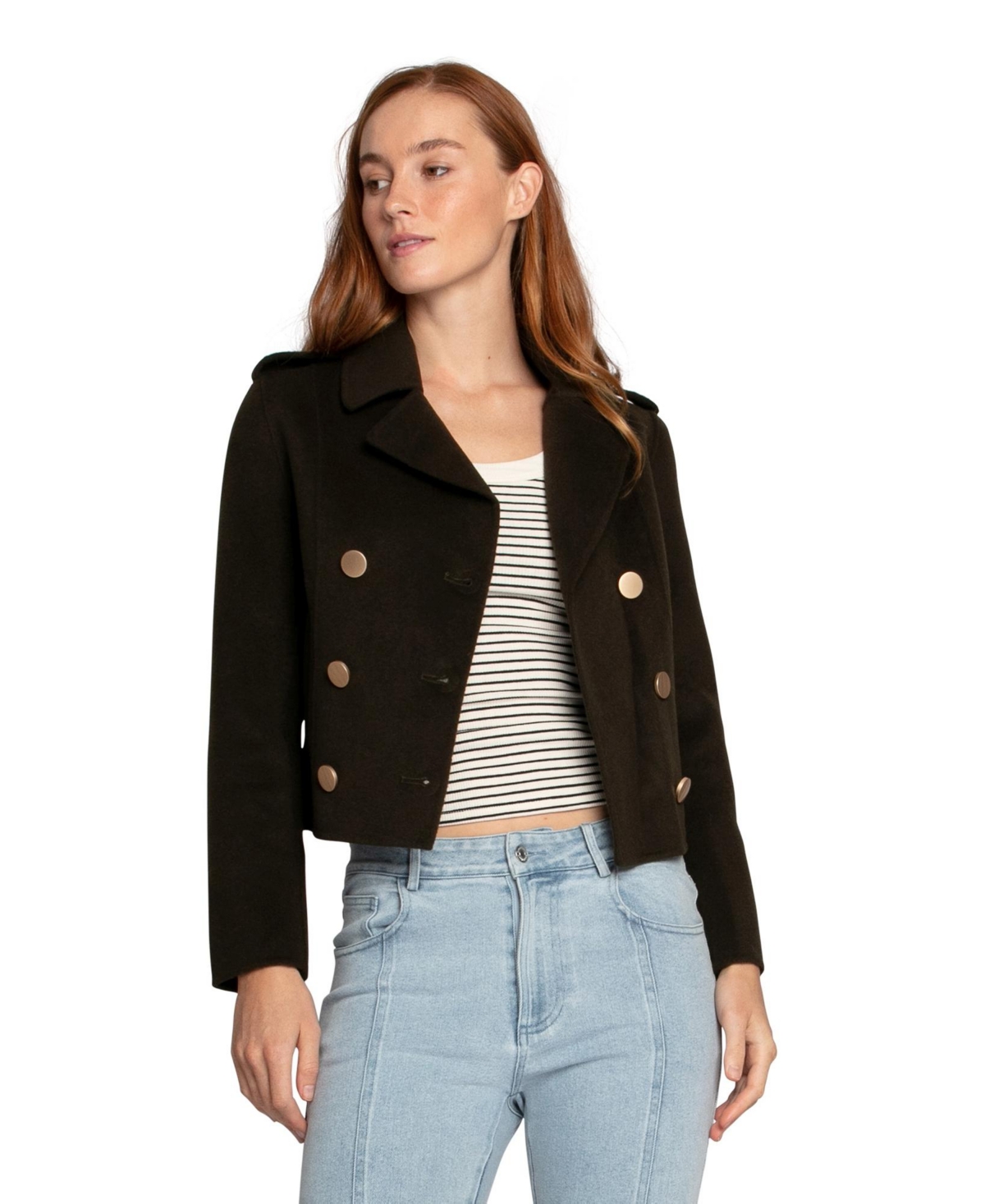 Click here for Belle & Bloom Womens Love Me Now Wool Blend Milita... prices