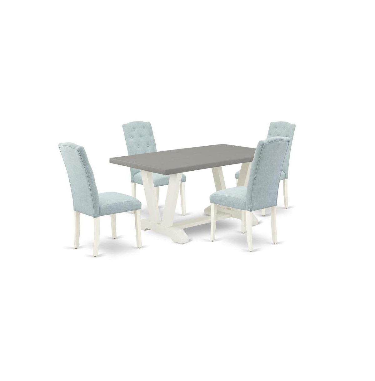 Click here for East West Furniture 5-Piece Dining Room Table Set-... prices