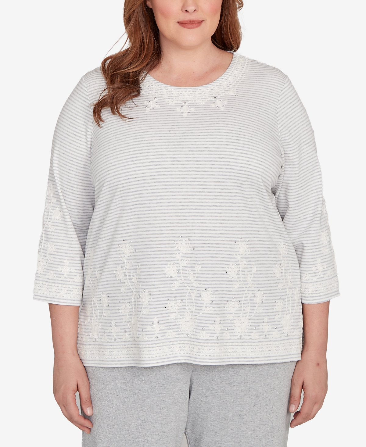 Click here for Alfred Dunner Plus Size Casual Vibe Embellished St... prices