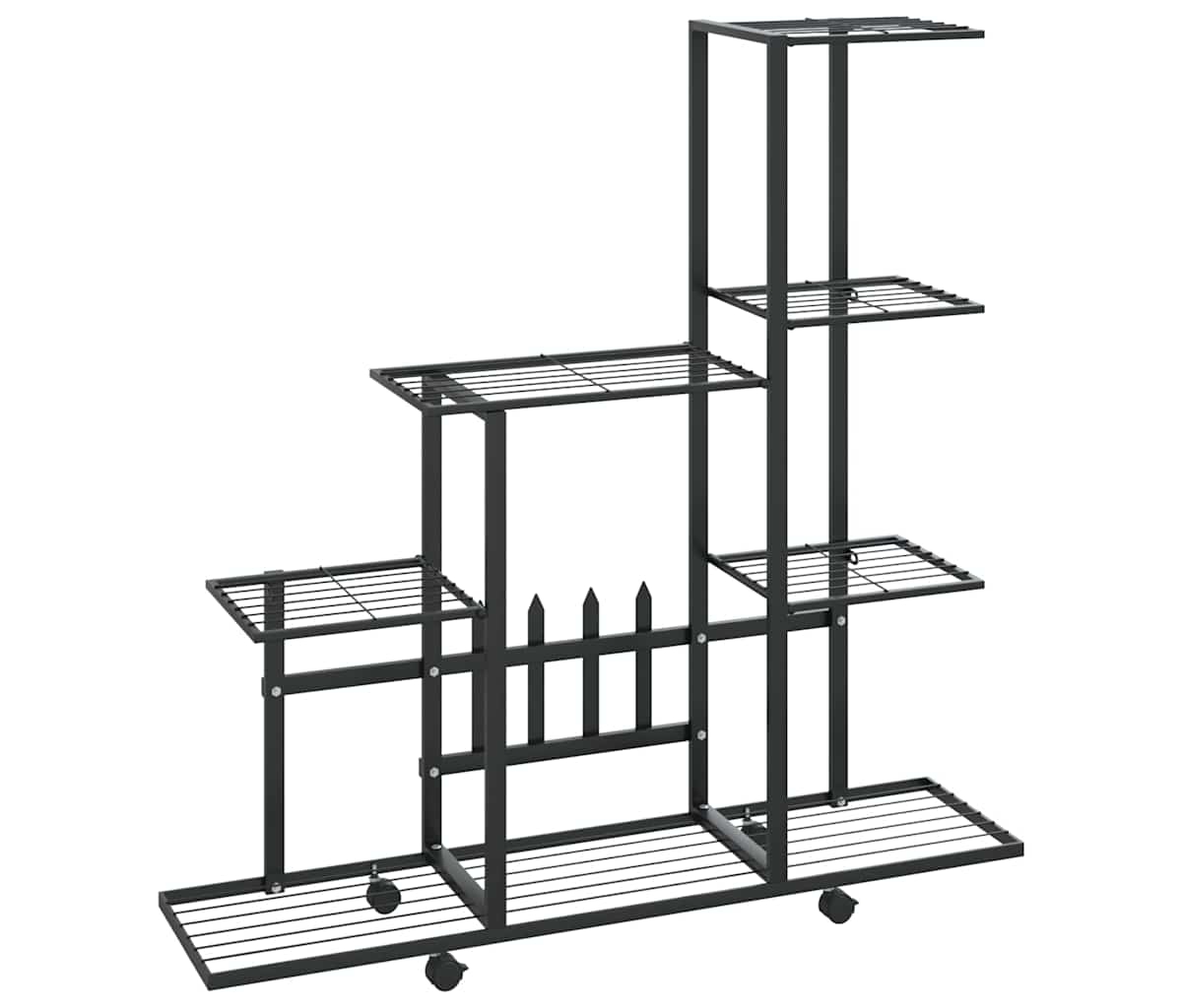 Click here for Flower Stand with Wheel 37.2x9.8x36.4 Black Metal... prices