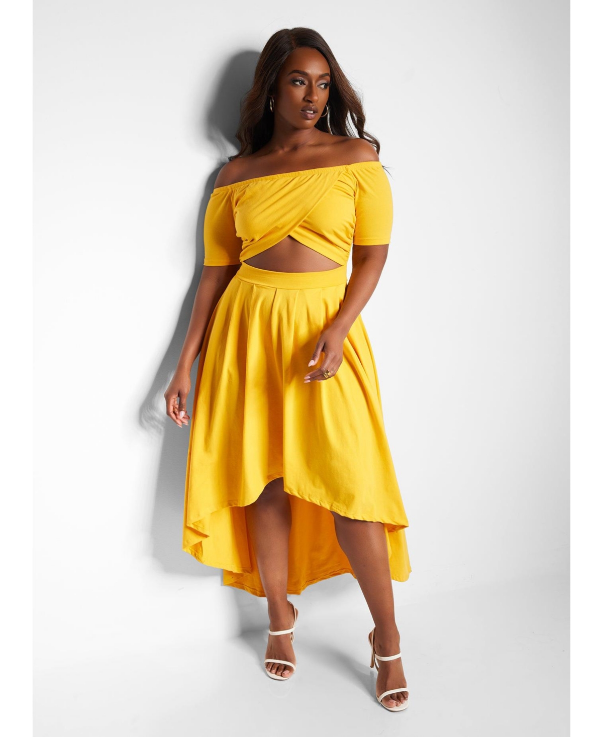 Click here for Rebdolls Womens Off Shoulder Cut Out Midi Skater D... prices