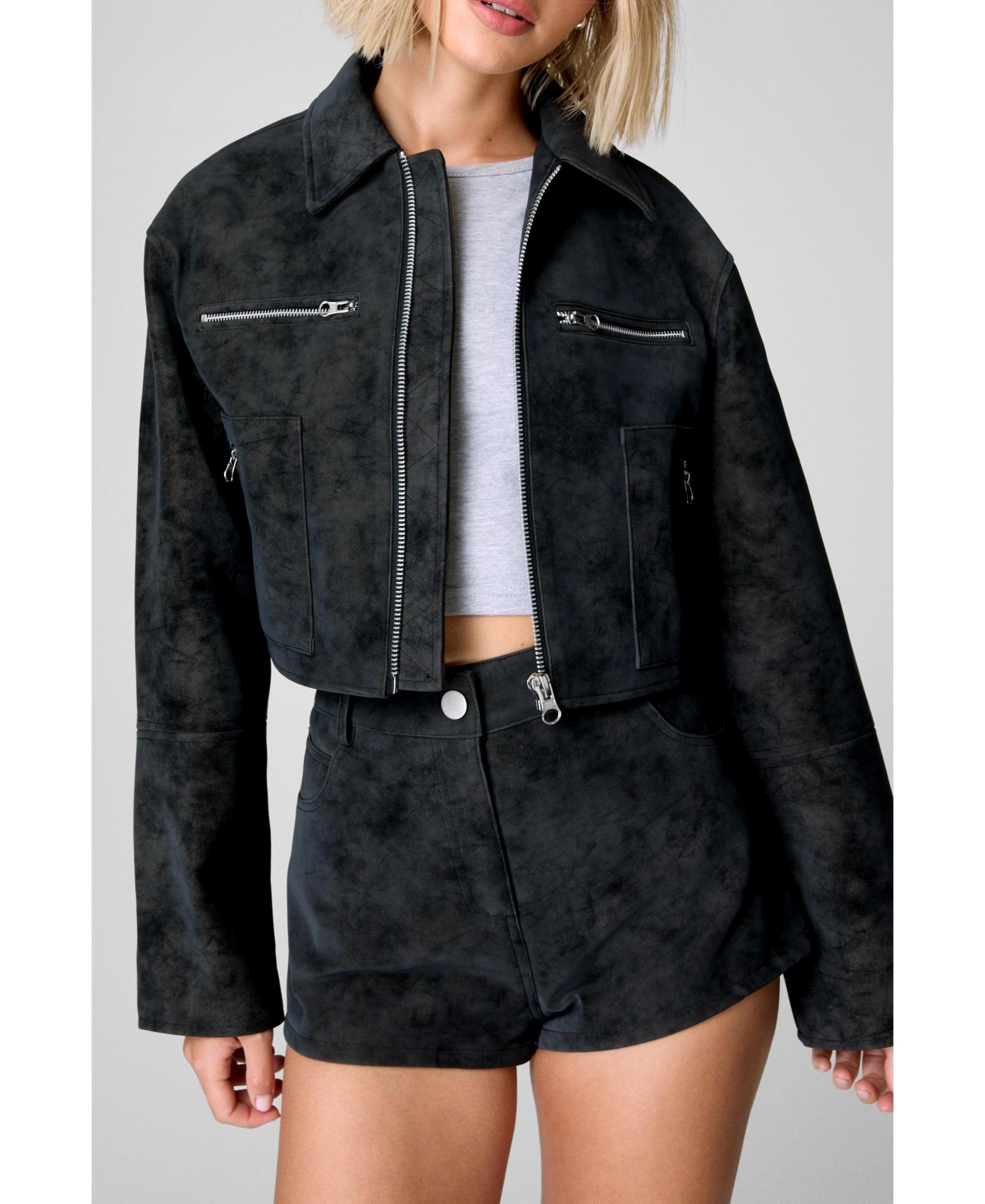 Click here for Nasty Gal Womens Distressed Faux Leather Hotpants... prices
