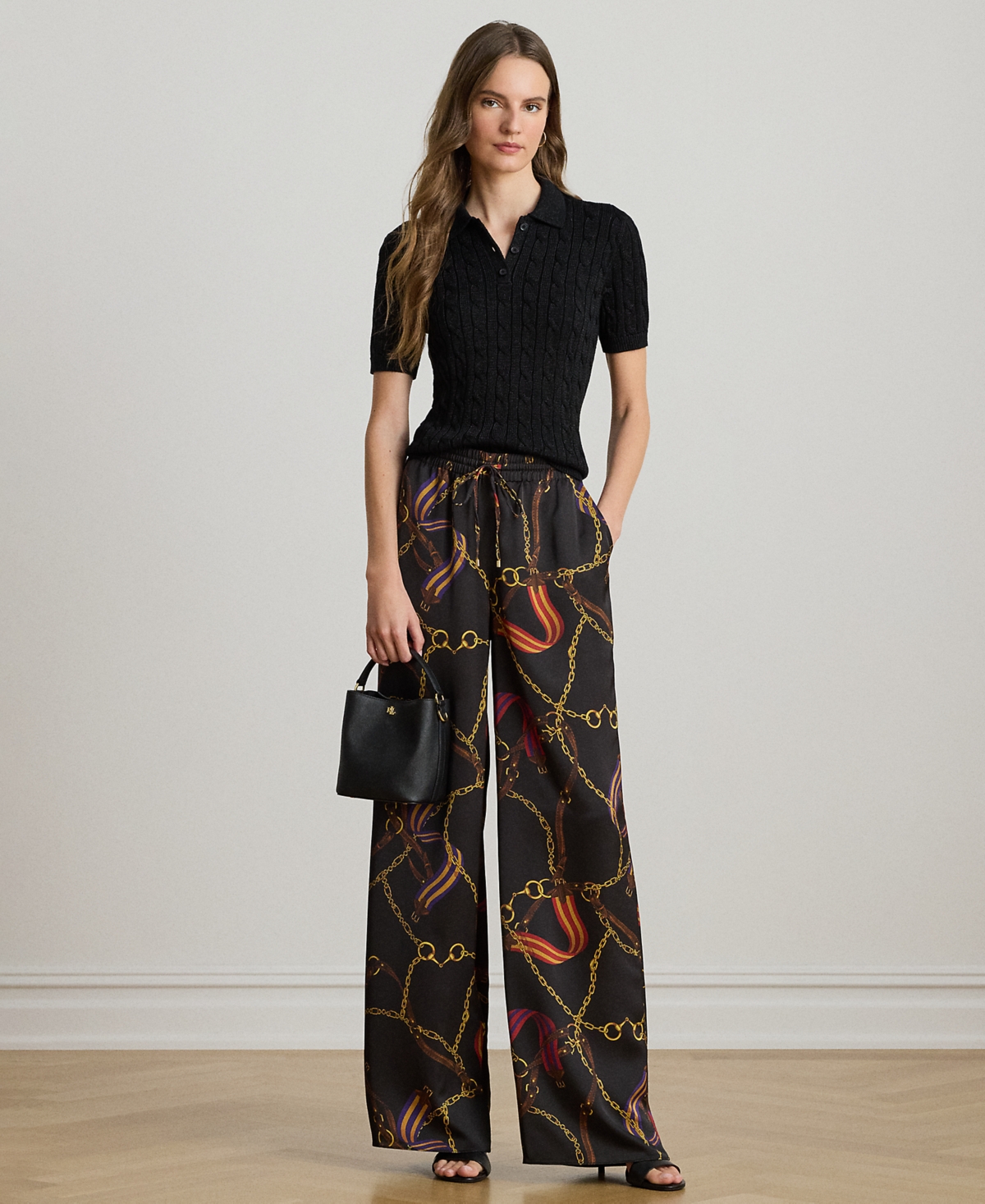 Click here for Lauren Ralph Lauren Petite Belting Print Wide Leg... prices