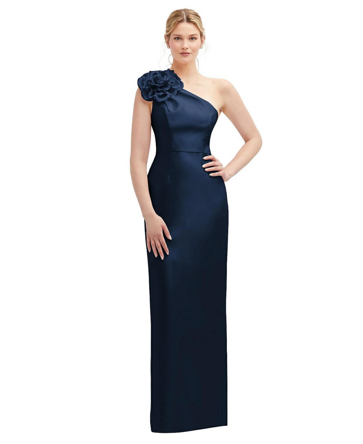 Click here for Alfred Sung Plus Size Oversized Flower One-Shoulde... prices