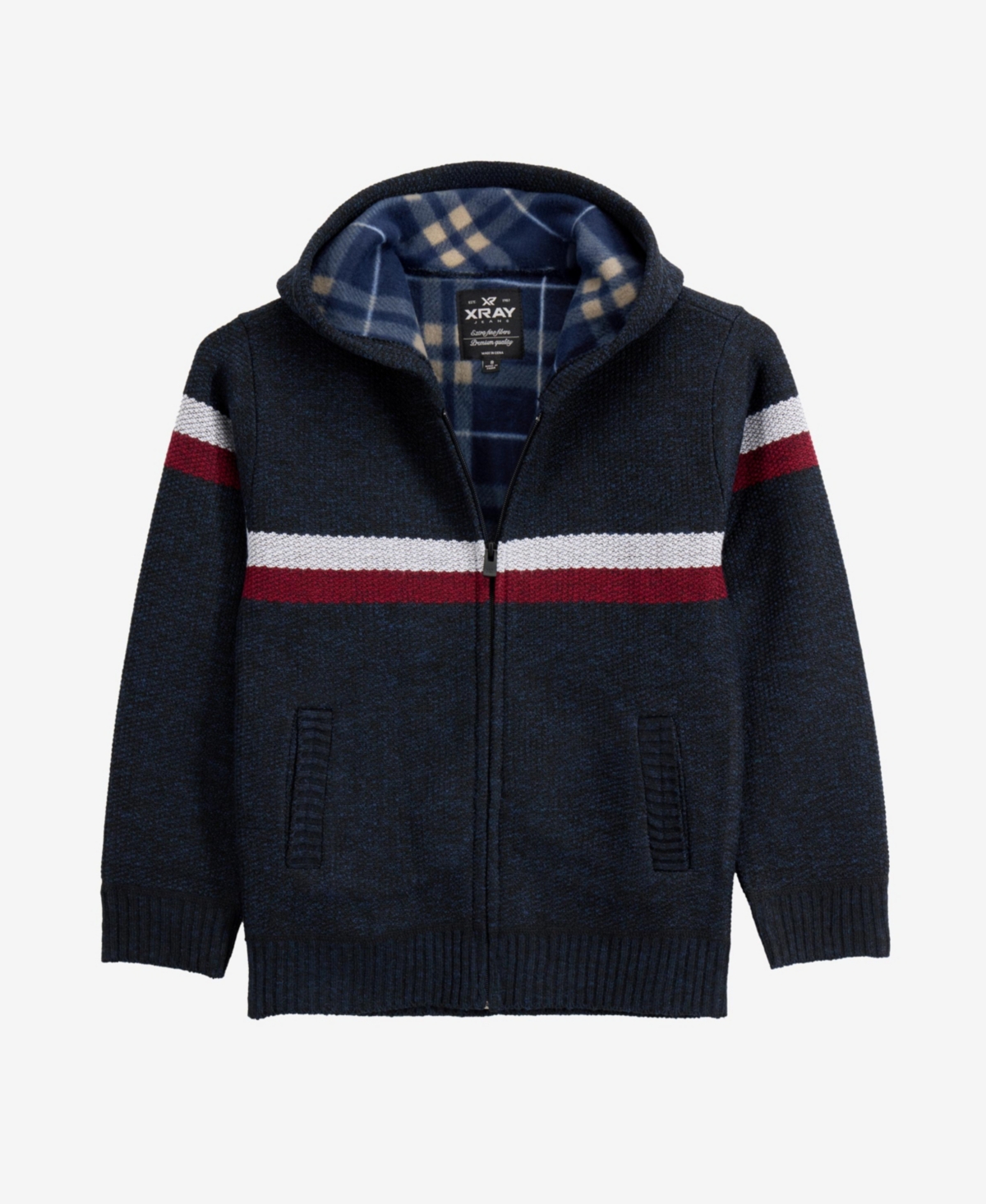 Click here for Xray Boys Full Zip Hooded Sweater With Stripes And... prices