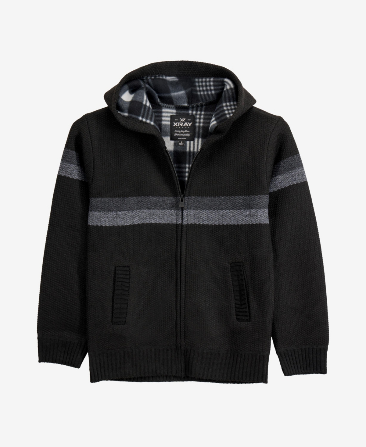 Click here for Xray Boys Full Zip Hooded Sweater With Stripes And... prices