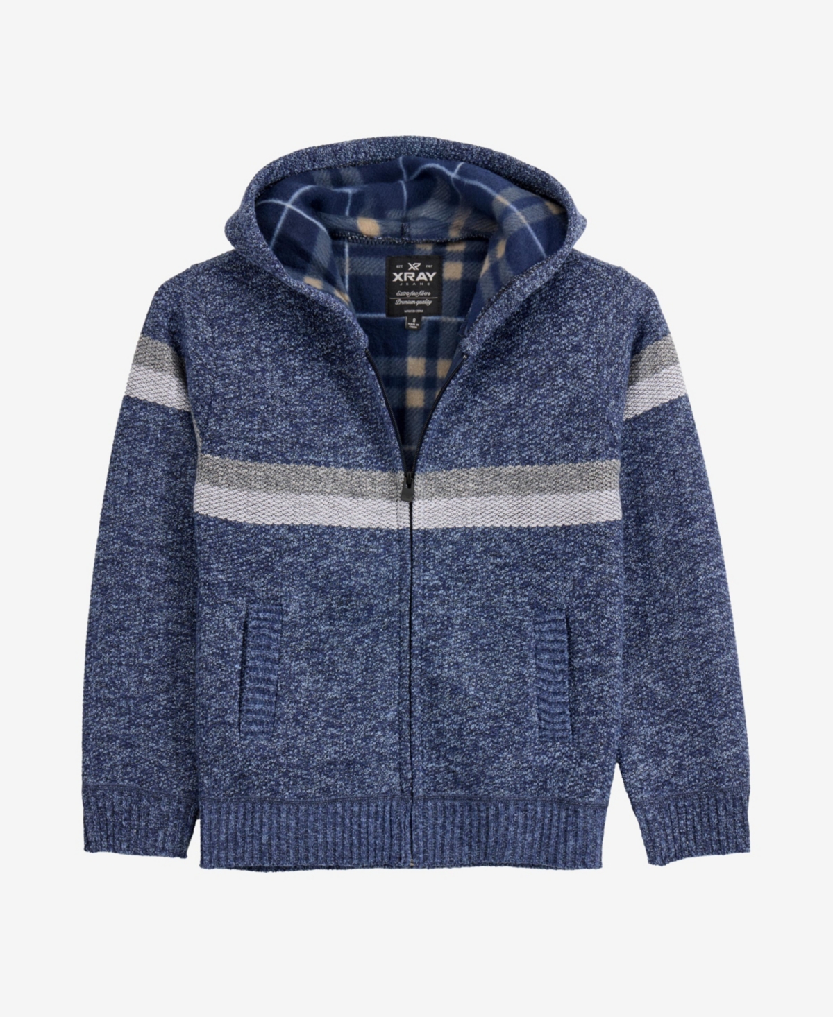 Click here for Xray Boys Full Zip Hooded Sweater With Stripes And... prices