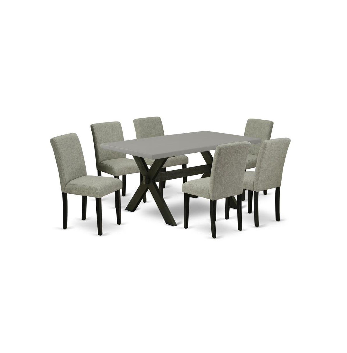 Click here for East West Furniture 7-Pc Dinette Room Set - 6 Mid... prices