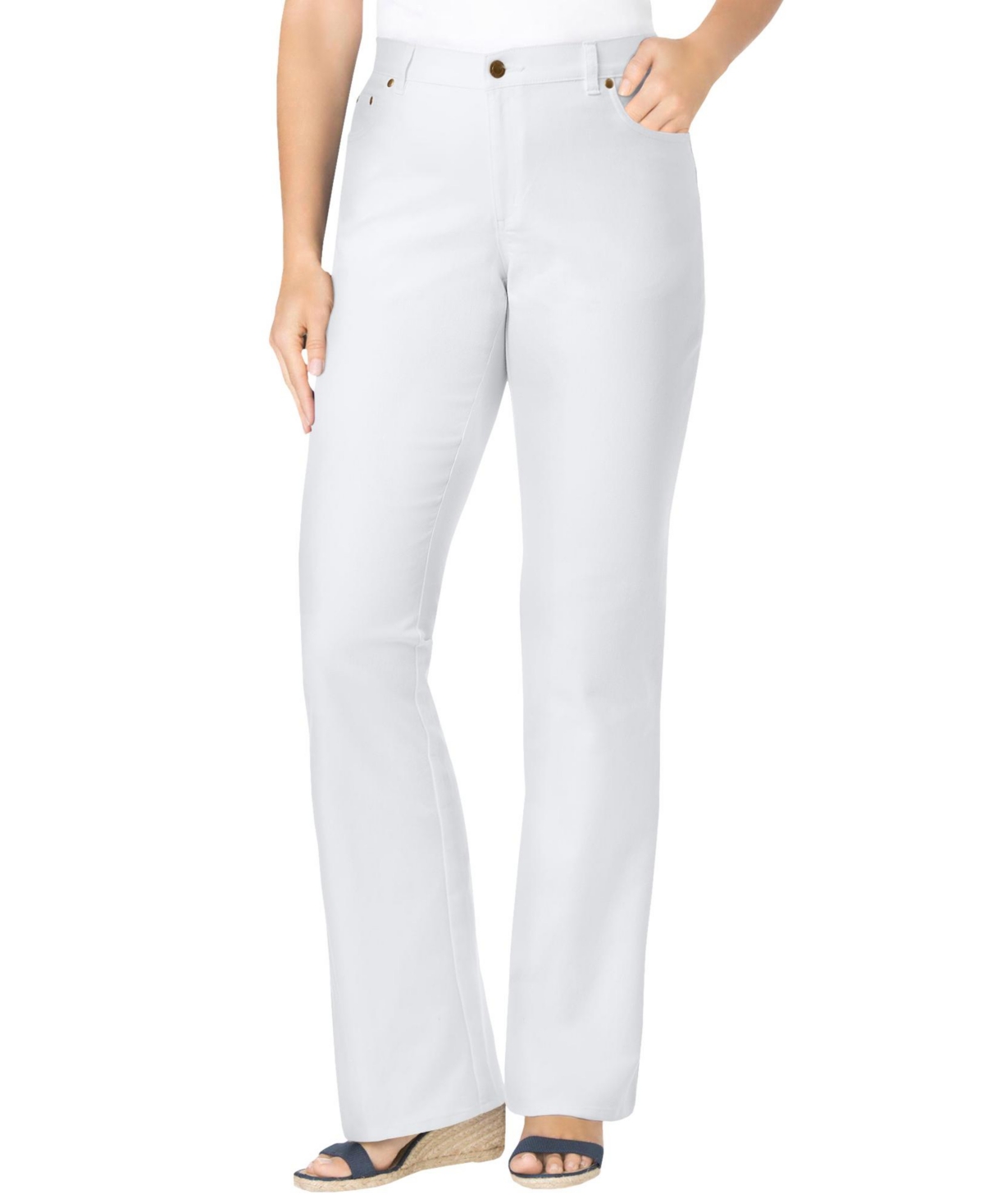 Click here for Woman Within Womens Within Bootcut Stretch Denim J... prices