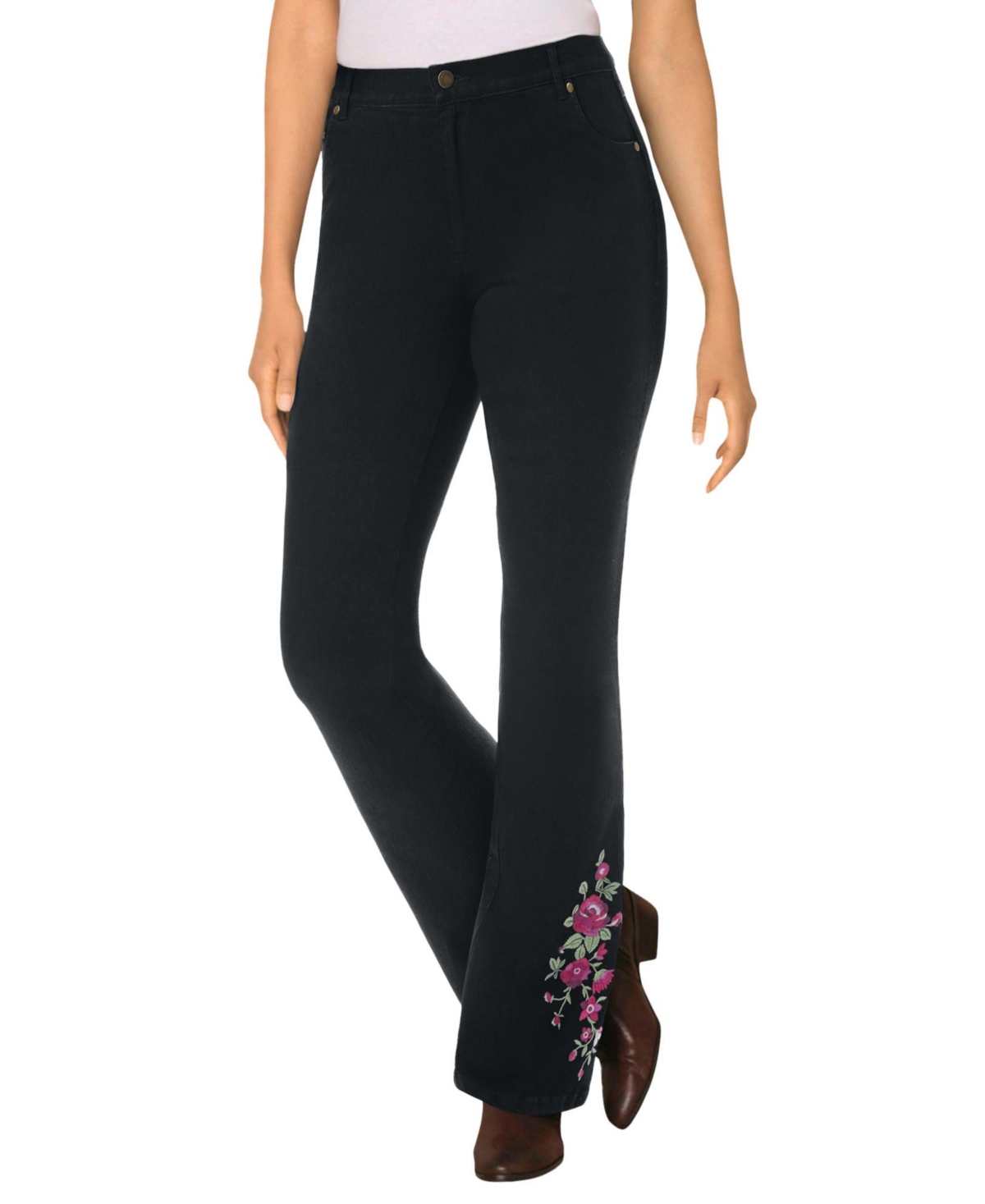Click here for Woman Within Womens Within Bootcut Stretch Denim J... prices