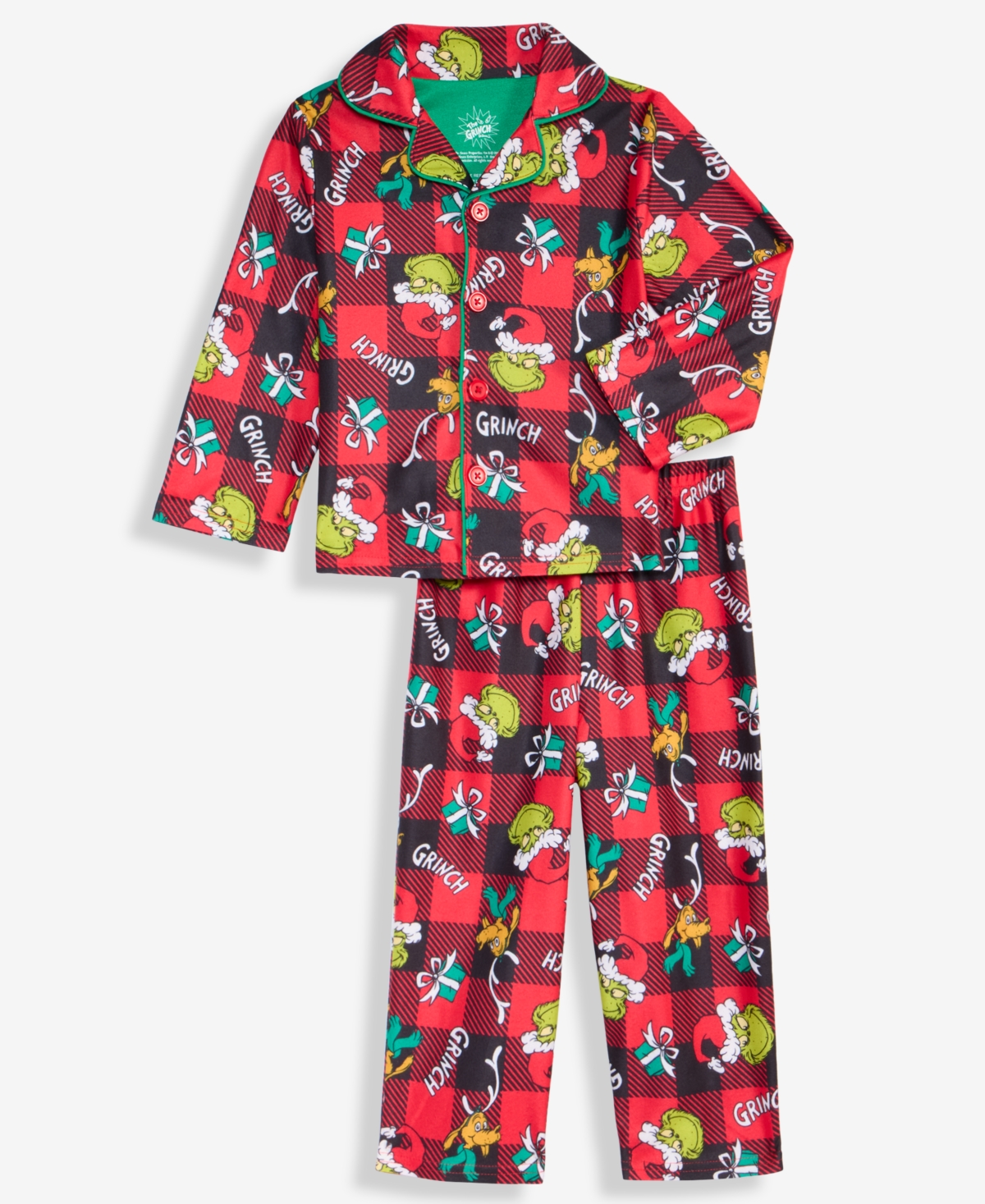 Click here for Grinch Boys 4-10 Printed Coat Pajama Set - Black... prices