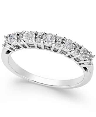 TruMiracle® Diamond Anniversary Band (1/4 ct. t.w.) in 14k White Gold ...