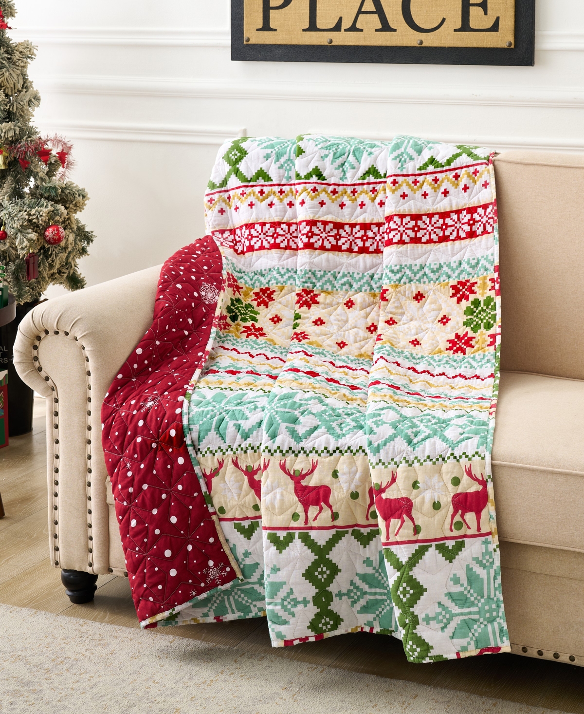 Click here for Greenland Home Fashions Fair Isle Snow Reversible... prices