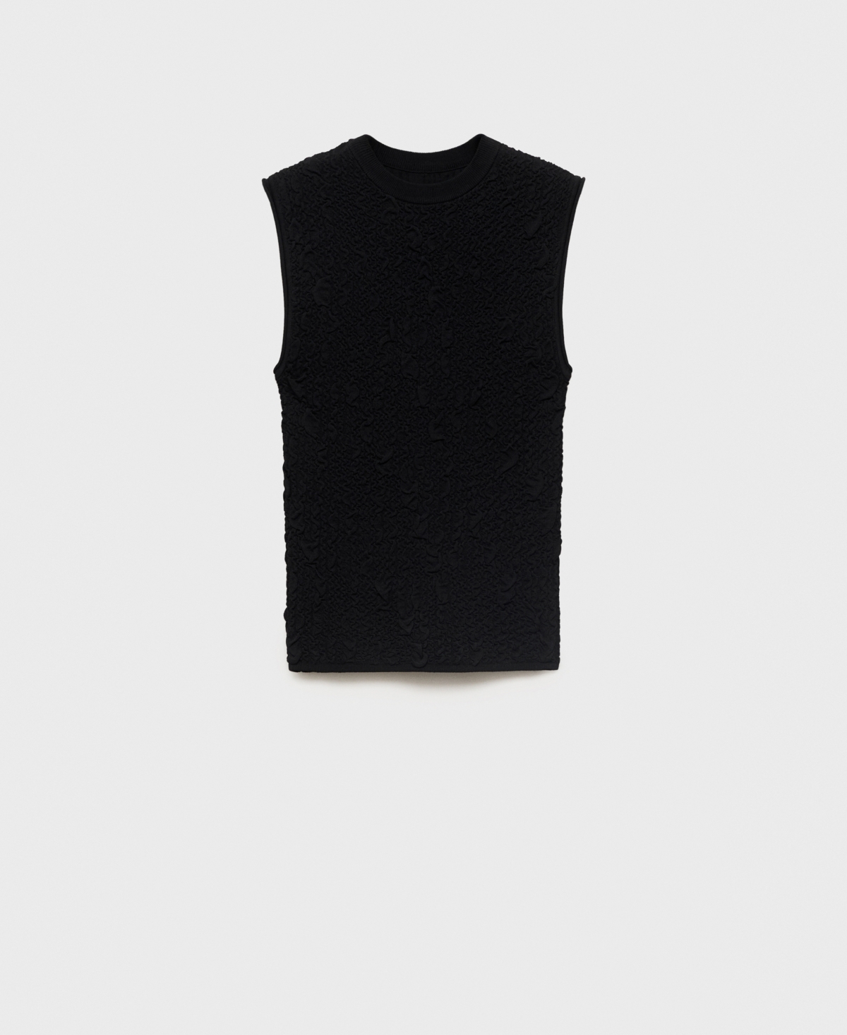 Click here for Mango Womens Textured Crepe Top - Black prices