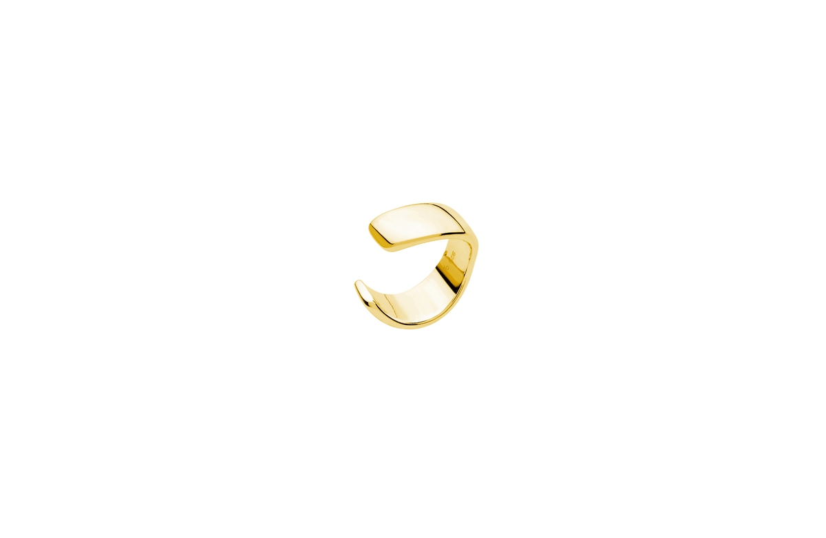 Click here for Lucy Quartermaine flat plain cuff in Gold Vermeil... prices